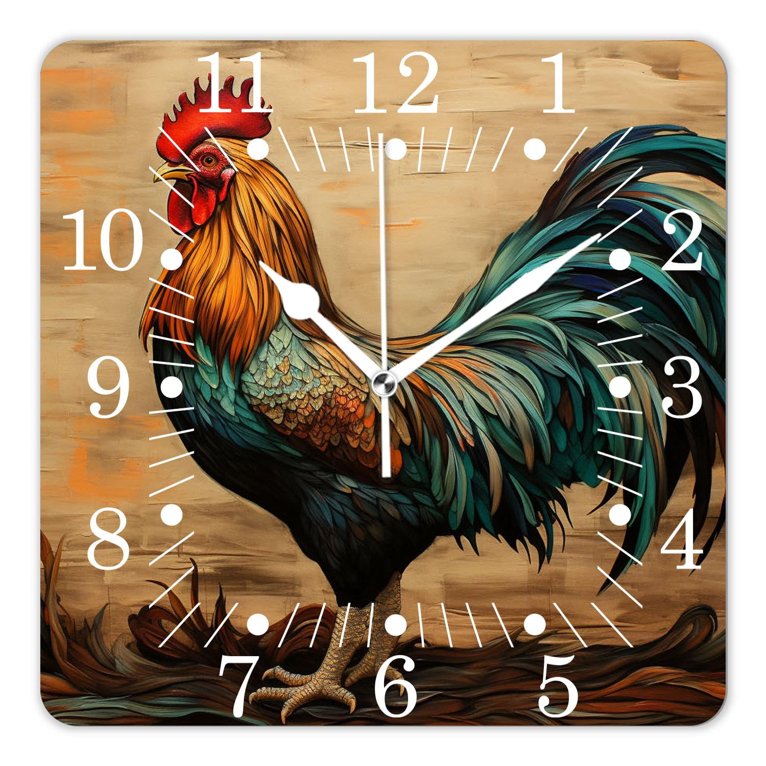 10 Inch Wall Clock Battery Operated Square Clock for Office, Kitchen ...
