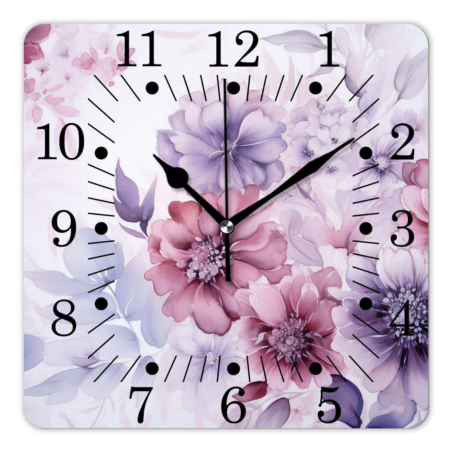10 Inch Wall Clock Battery Operated Square Clock for Office, Kitchen ...