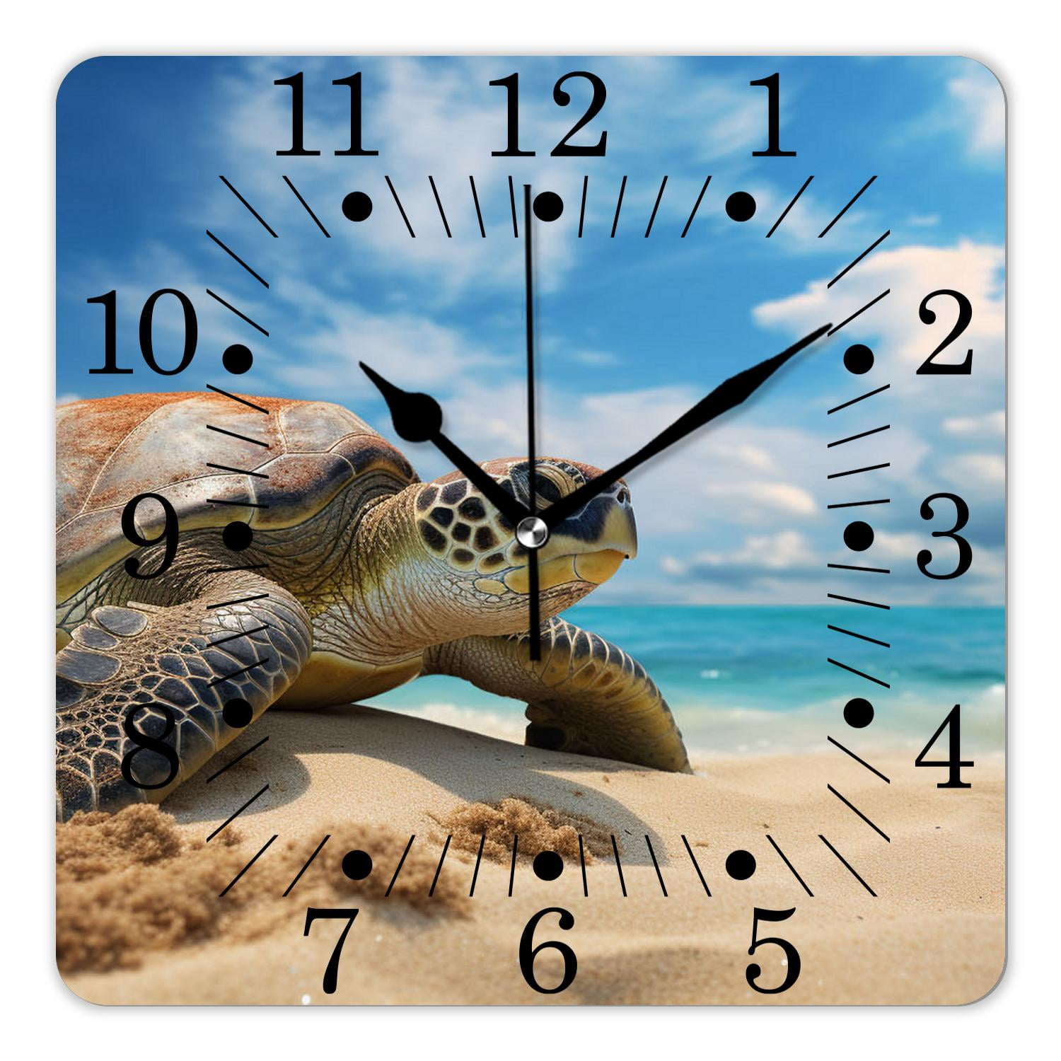 10 Inch Wall Clock Battery Operated Square Clock for Office, Kitchen, Outdoor, Living Room,Green ...