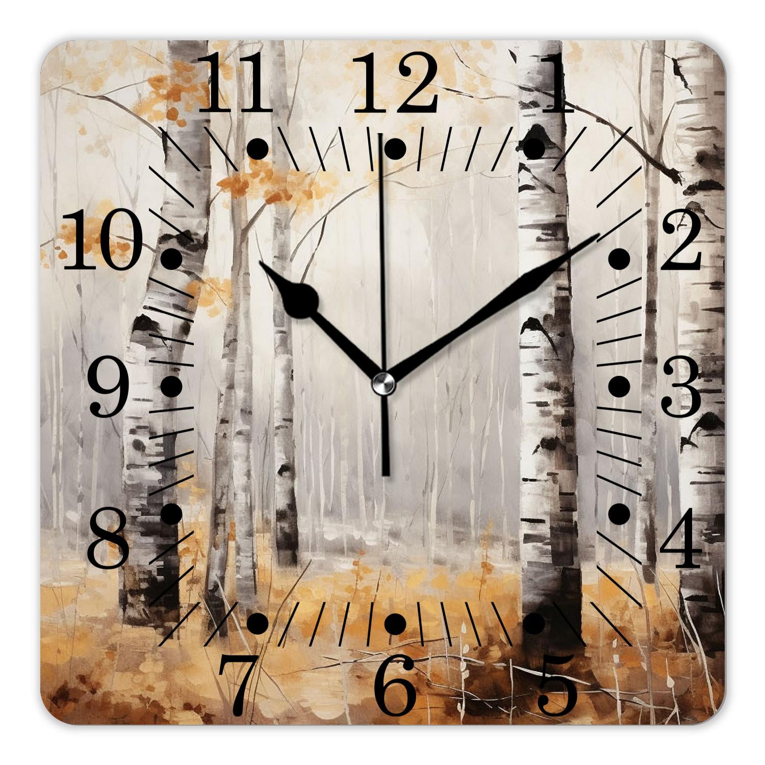 10 Inch Wall Clock Battery Operated Square Clock for Office, Kitchen ...