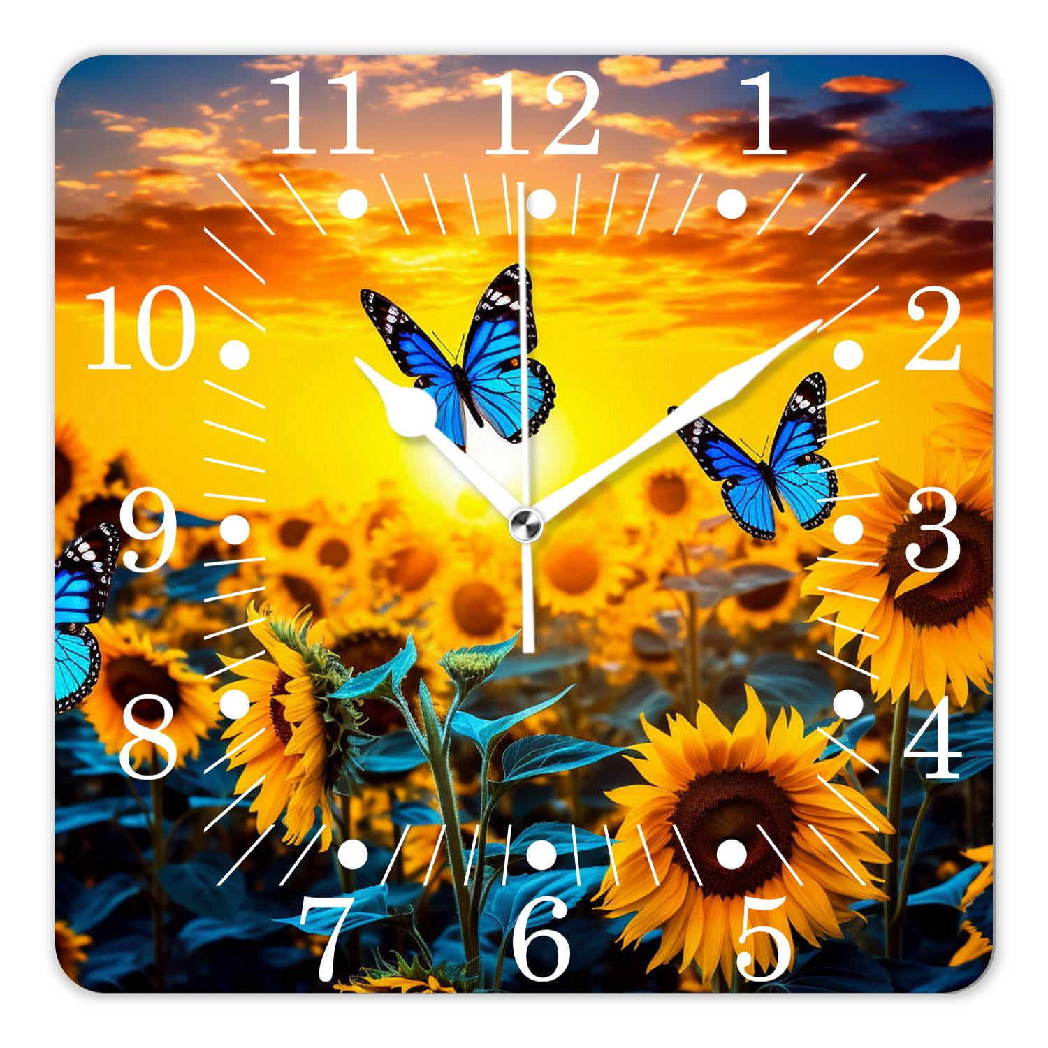 10 Inch Wall Clock Battery Operated Square Clock for Office, Kitchen ...