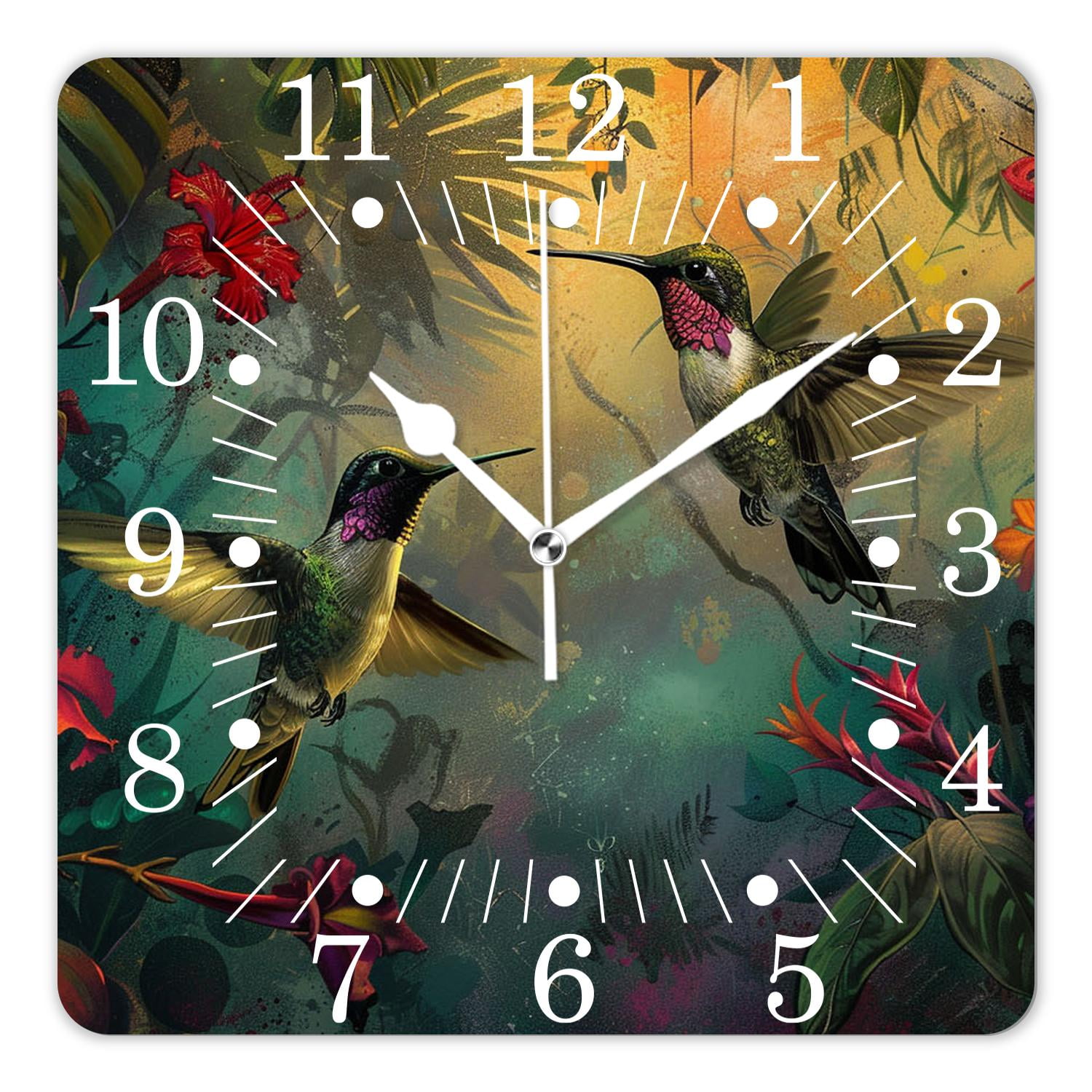 10 Inch Wall Clock Battery Operated Square Clock for Office, Kitchen ...