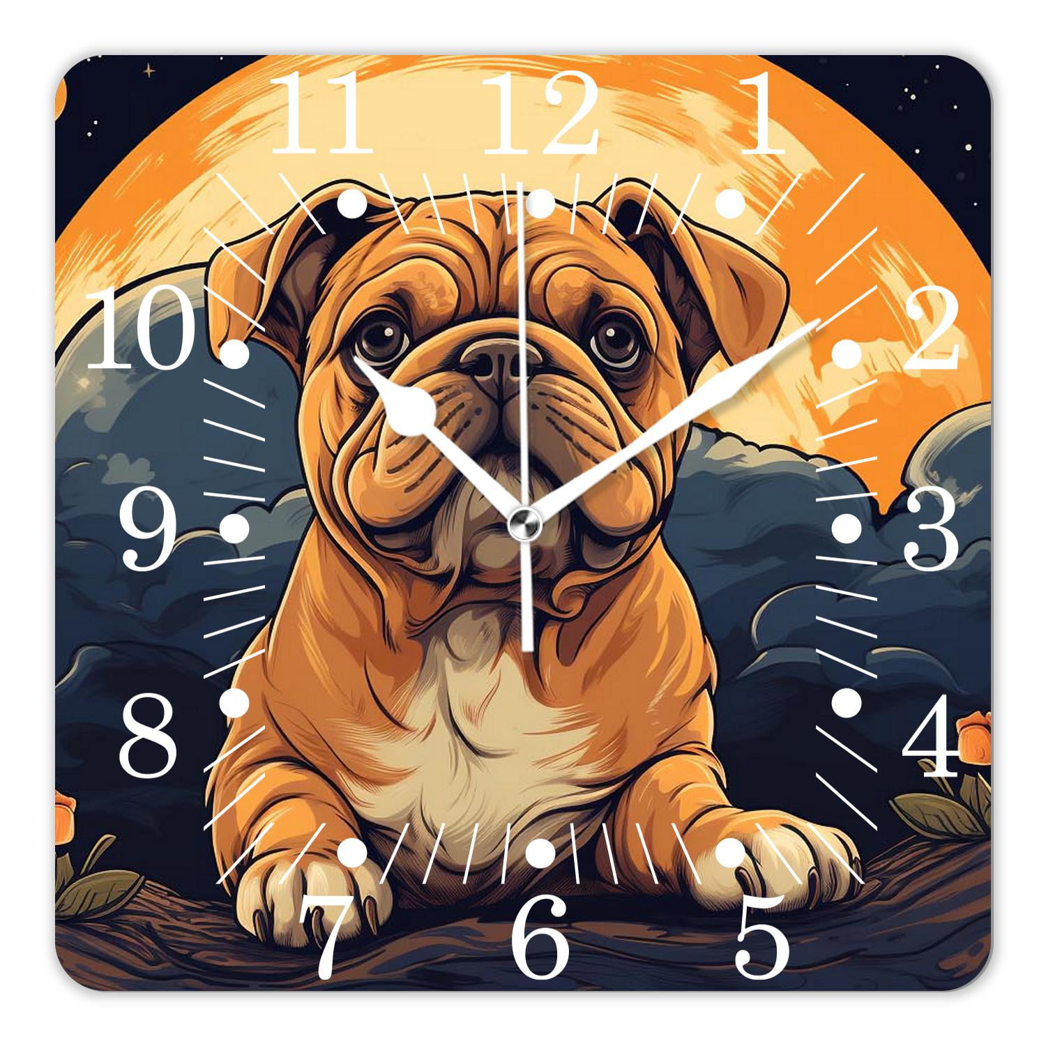 10 Inch Wall Clock Battery Operated Square Clock for Office, Kitchen ...