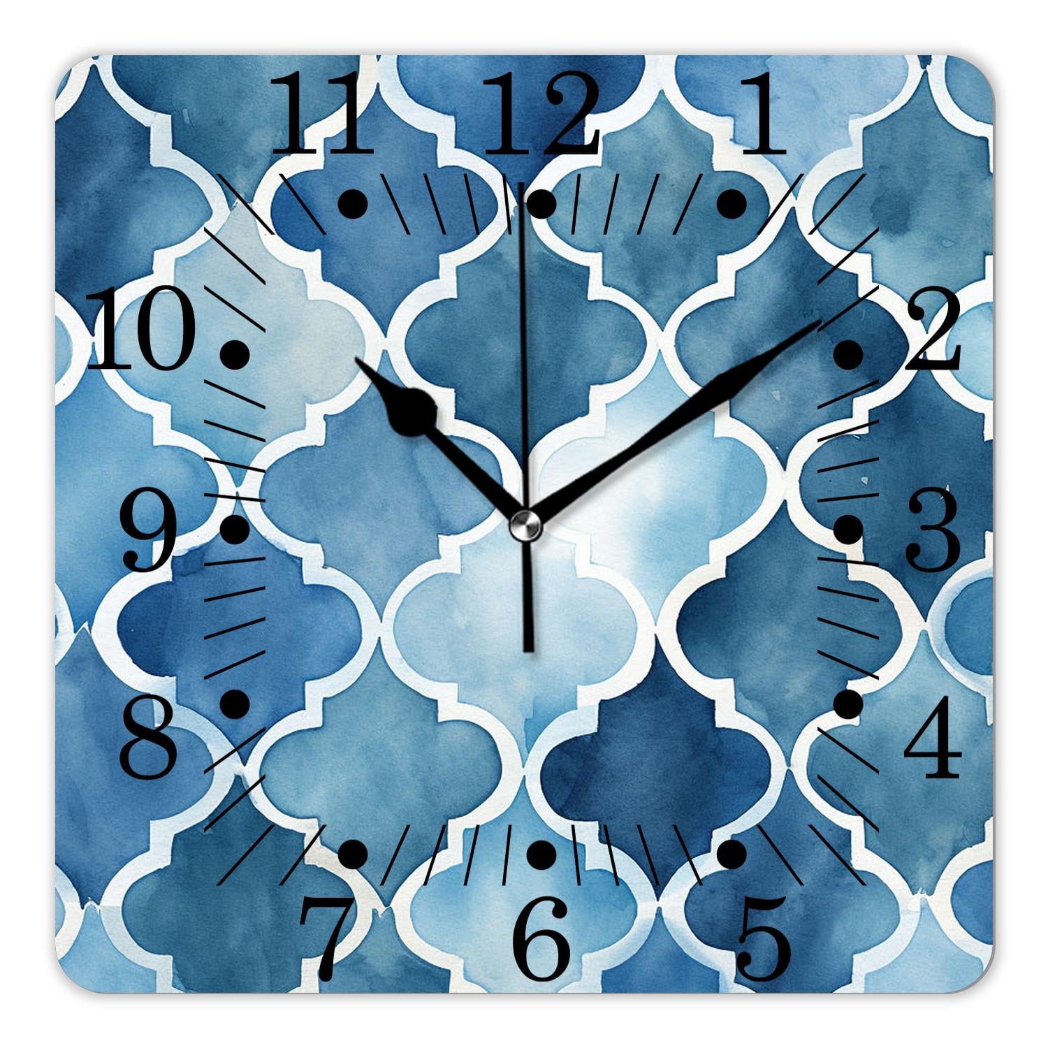 10 Inch Wall Clock Battery Operated Square Clock for Office, Kitchen ...