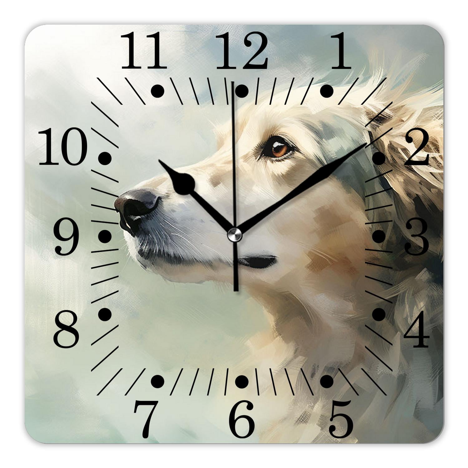10 Inch Wall Clock Battery Operated Square Clock for Office, Kitchen ...
