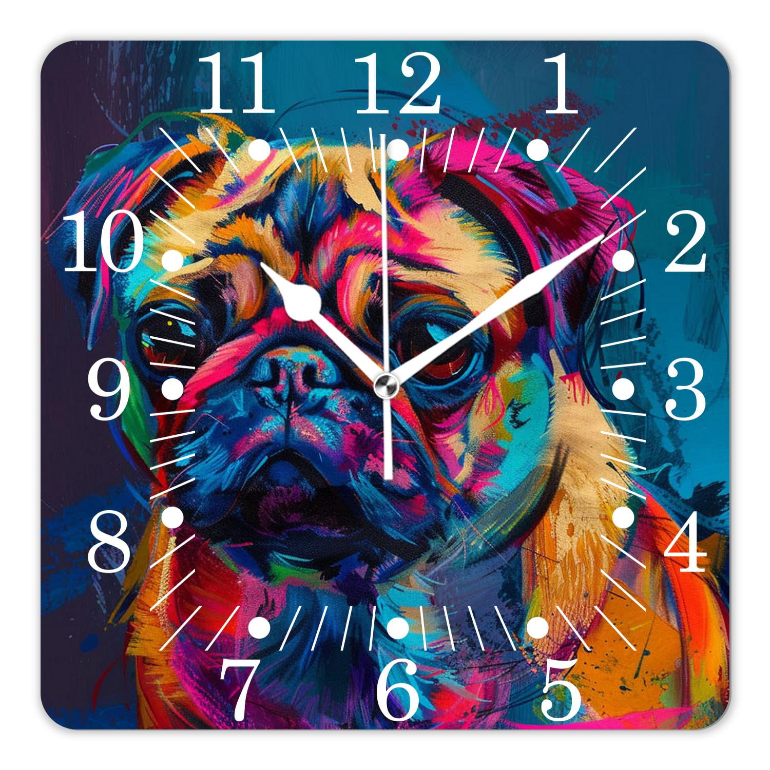 10 Inch Wall Clock Battery Operated Square Clock for Office, Kitchen ...