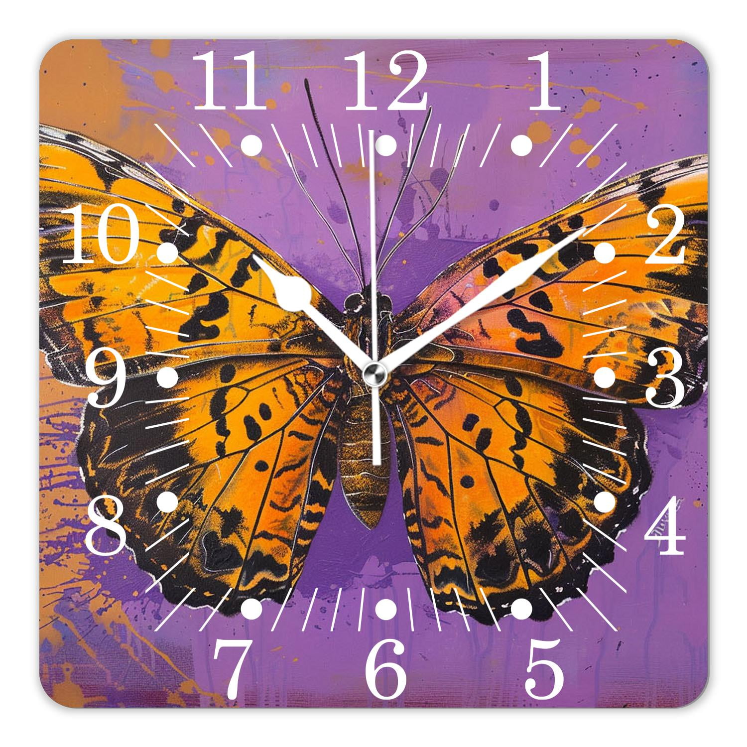 10 Inch Wall Clock Battery Operated Square Clock for Office, Kitchen ...