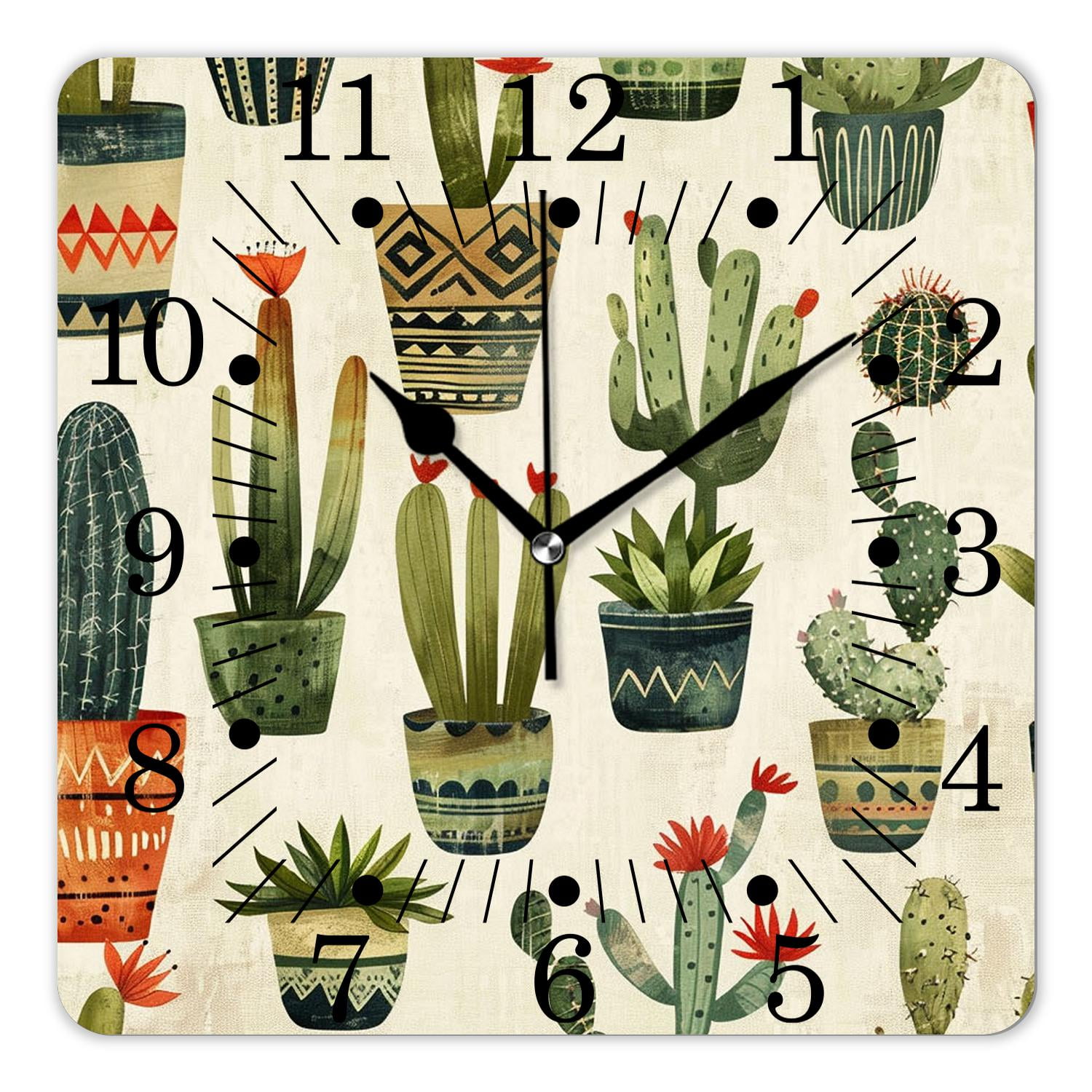 10 Inch Wall Clock Battery Operated Square Clock for Office, Kitchen ...