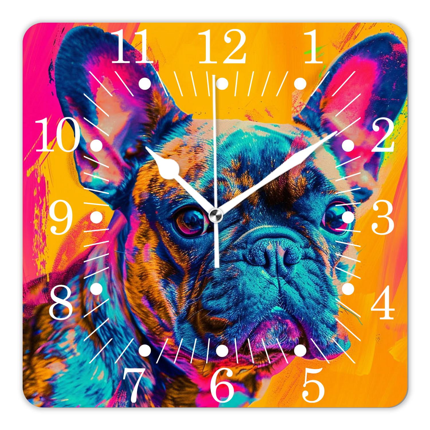10 Inch Wall Clock Battery Operated Square Clock for Office, Kitchen ...