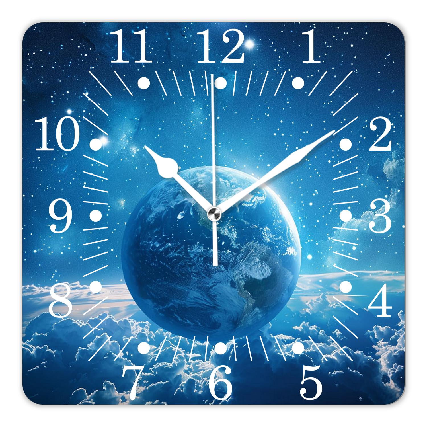 10 Inch Wall Clock Battery Operated Square Clock for Office, Kitchen ...