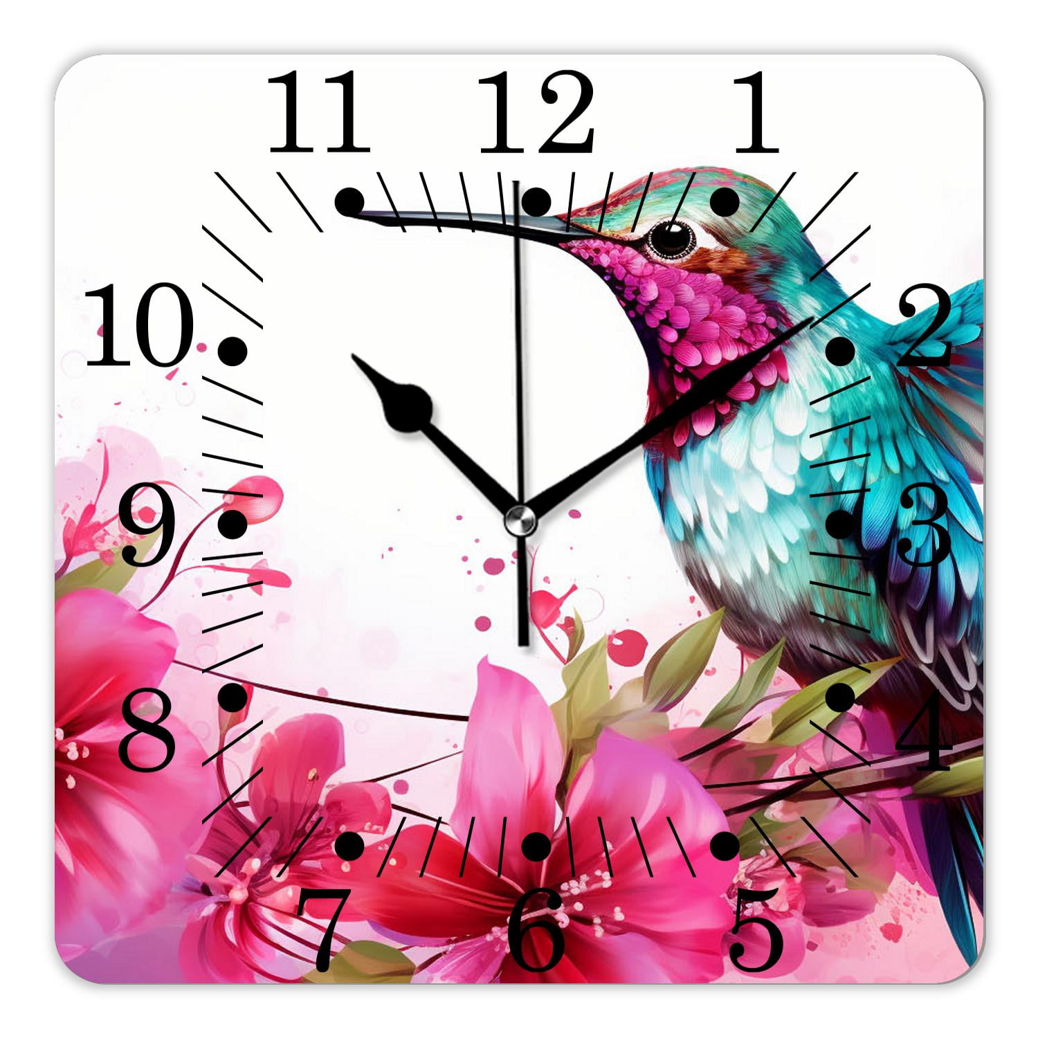10 Inch Wall Clock Battery Operated Square Clock for Office, Kitchen ...