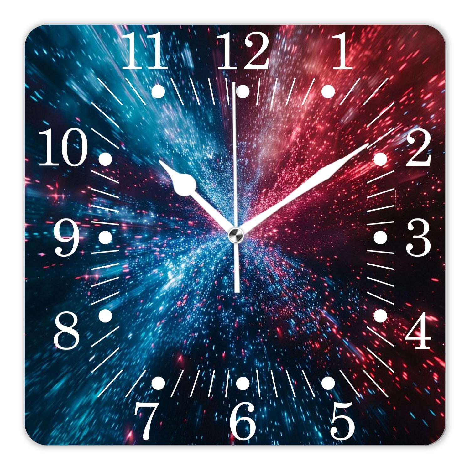 10 Inch Wall Clock Battery Operated Square Clock for Office, Kitchen ...