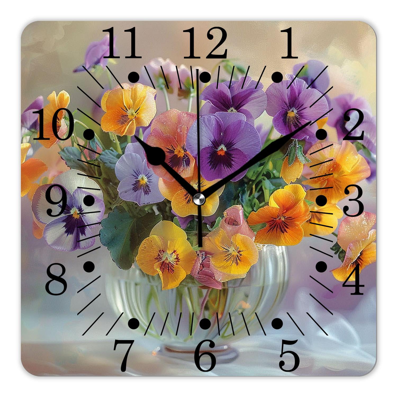 10 Inch Wall Clock Battery Operated Square Clock for Office, Kitchen ...