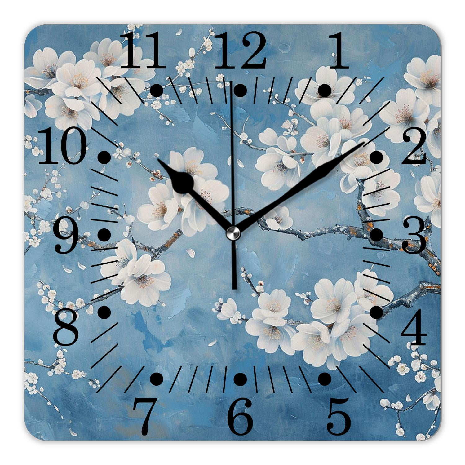 10 Inch Wall Clock Battery Operated Square Clock for Office, Kitchen ...