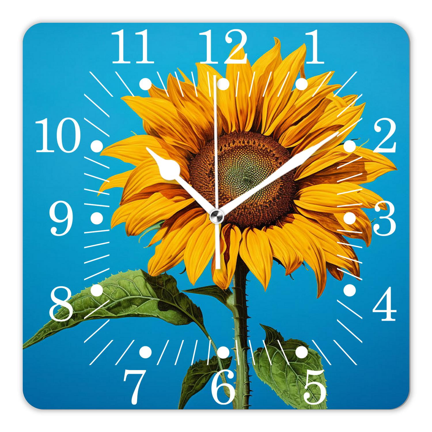 10 Inch Wall Clock Battery Operated Square Clock for Office, Kitchen ...