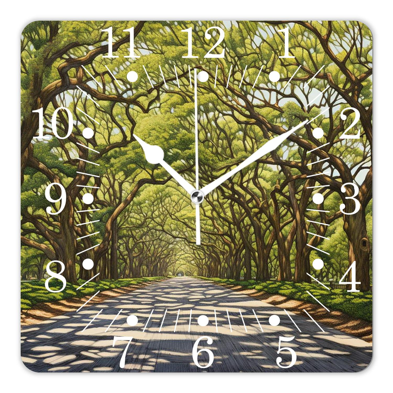 10 Inch Wall Clock Battery Operated Square Clock for Office, Kitchen ...