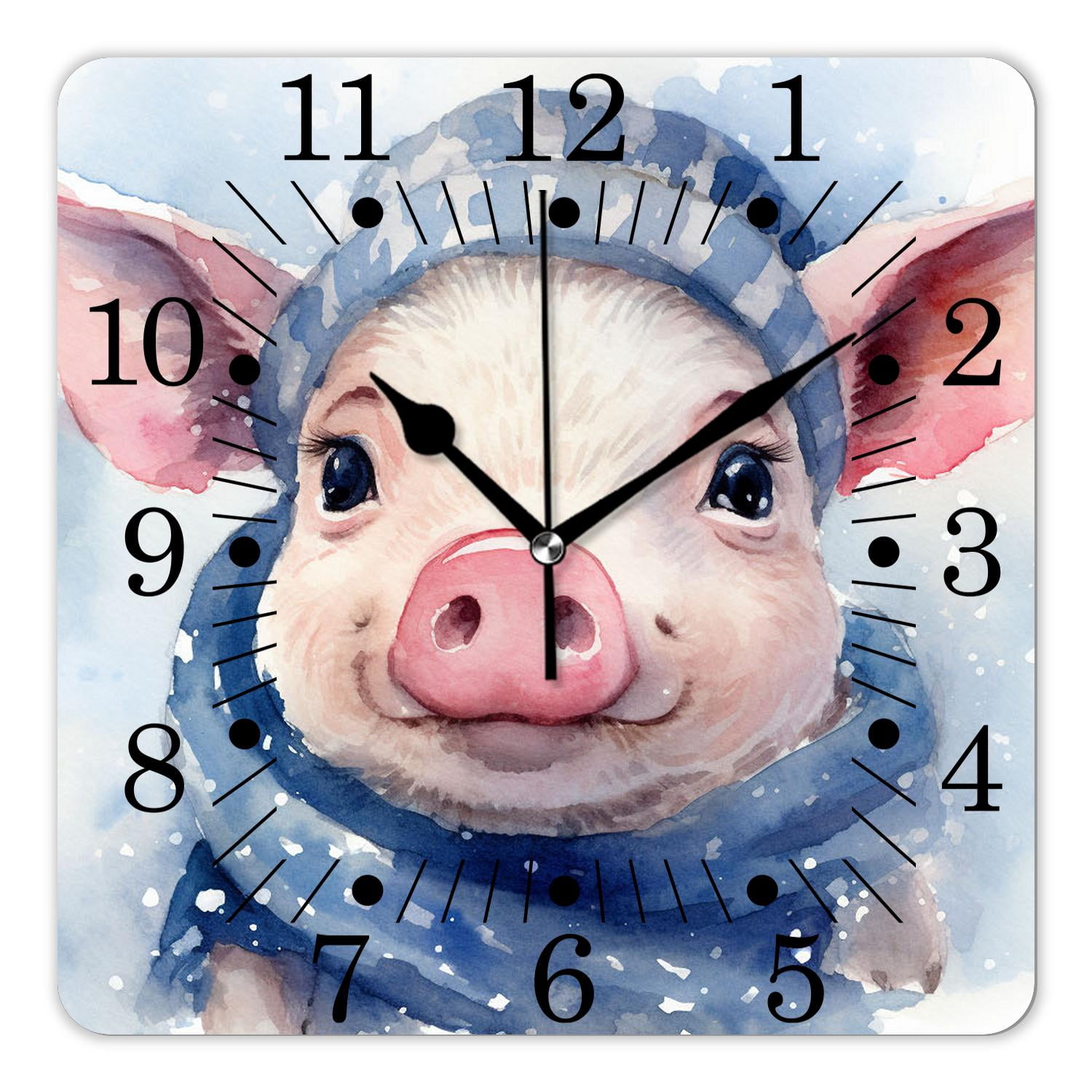 10 Inch Wall Clock Battery Operated Square Clock for Office, Kitchen ...