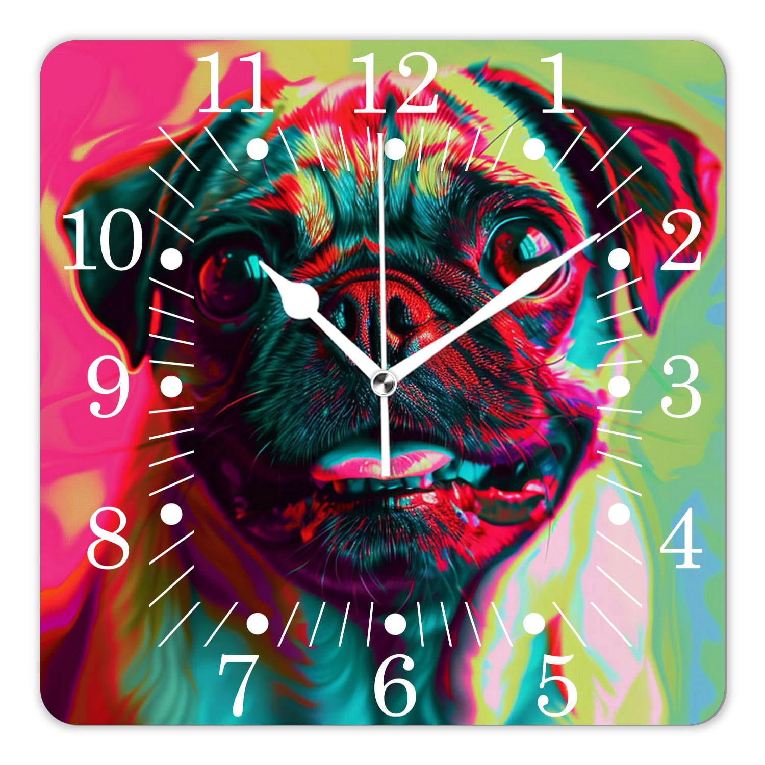 10 Inch Wall Clock Battery Operated Square Clock for Office, Kitchen ...