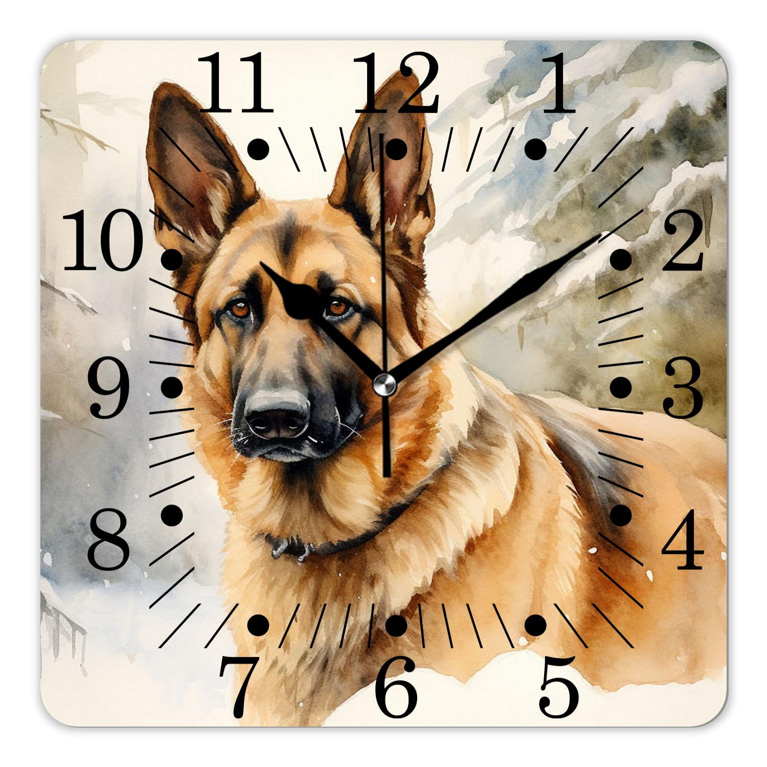 10 Inch Wall Clock Battery Operated Square Clock for Office, Kitchen ...