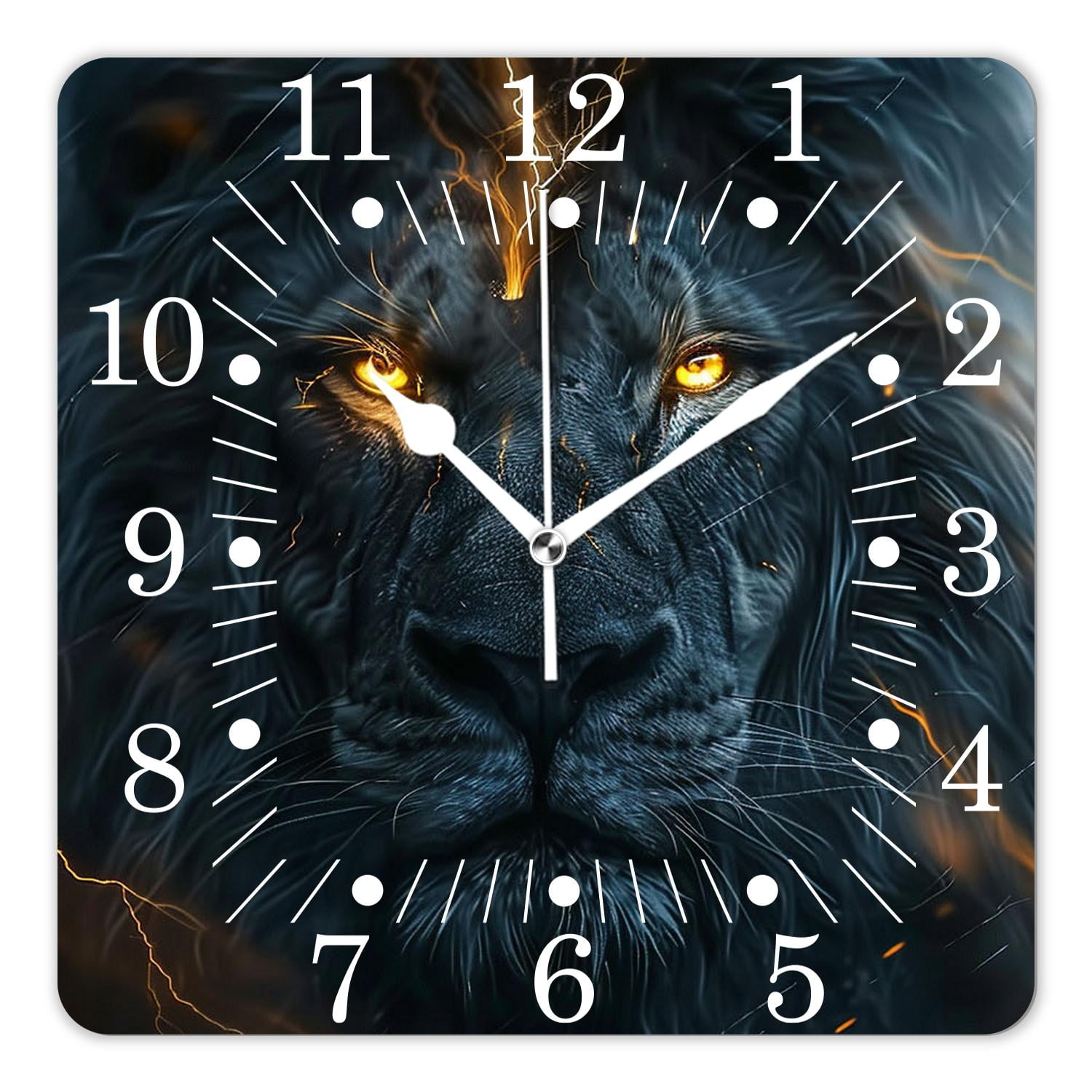 10 Inch Wall Clock Battery Operated Square Clock for Office, Kitchen ...