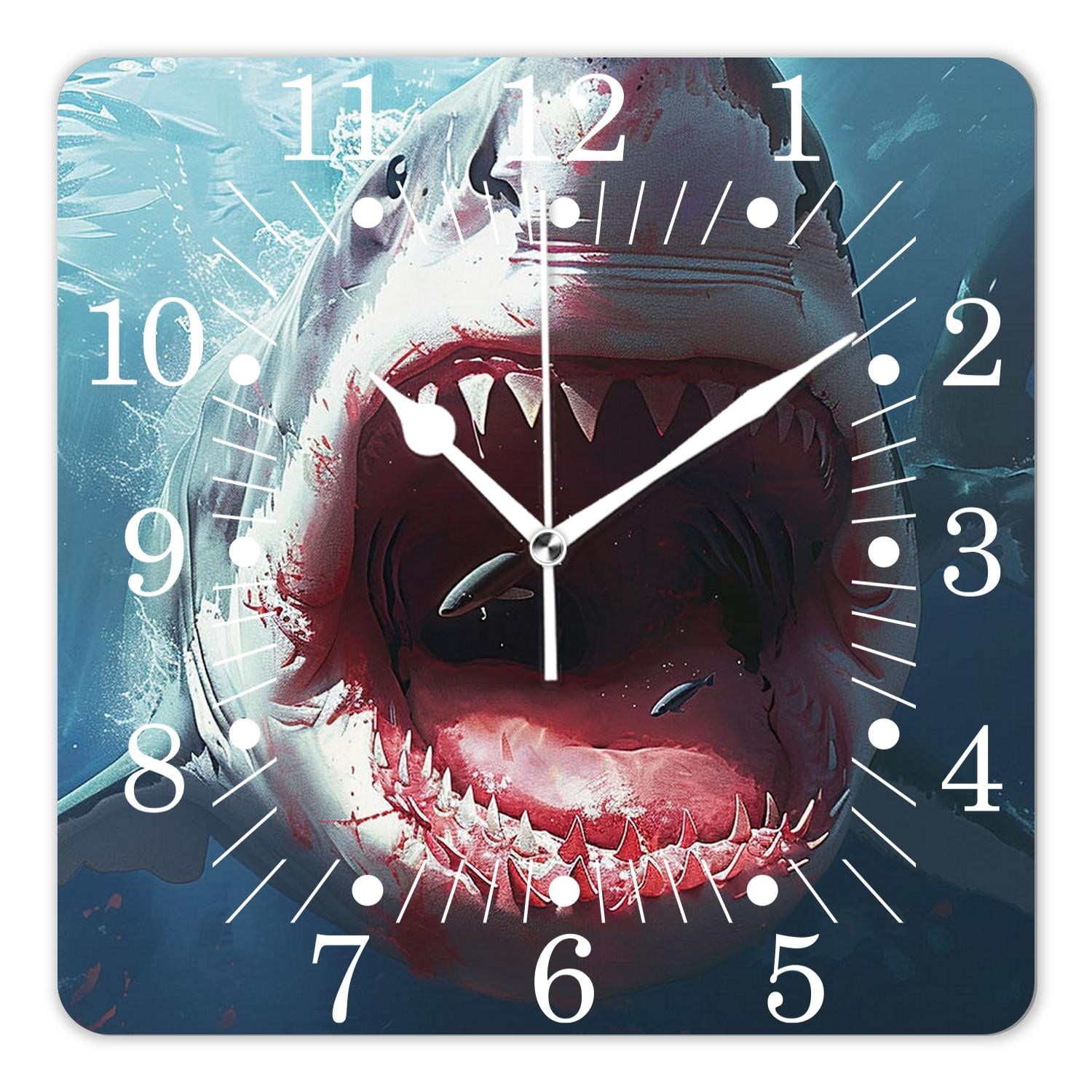 10 Inch Wall Clock Battery Operated Square Clock for Office, Kitchen ...