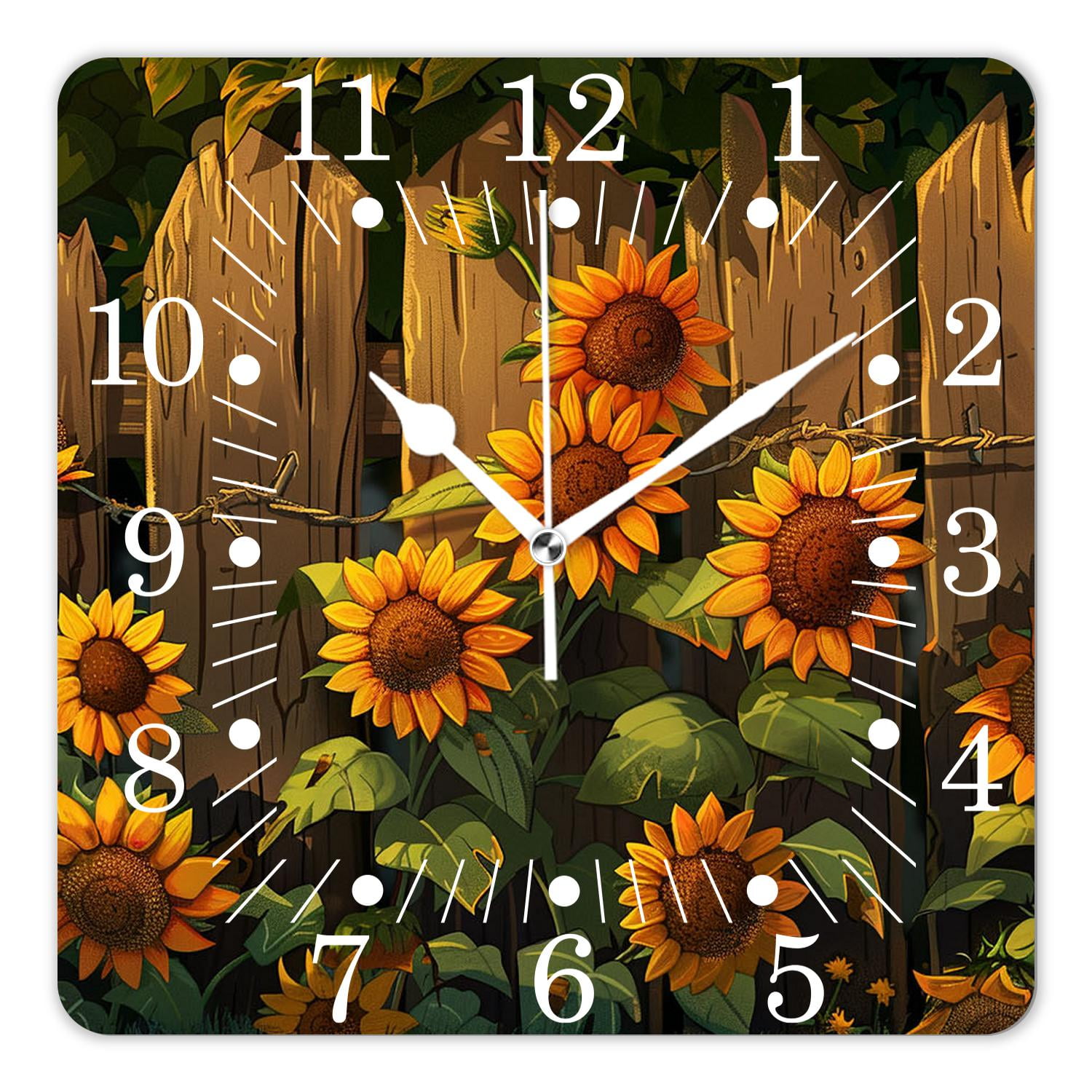 10 Inch Wall Clock Battery Operated Square Clock for Office, Kitchen ...