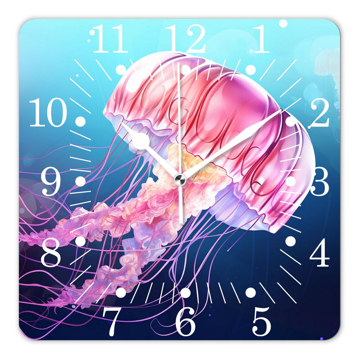 10 Inch Wall Clock Battery Operated Square Clock for Office, Kitchen ...