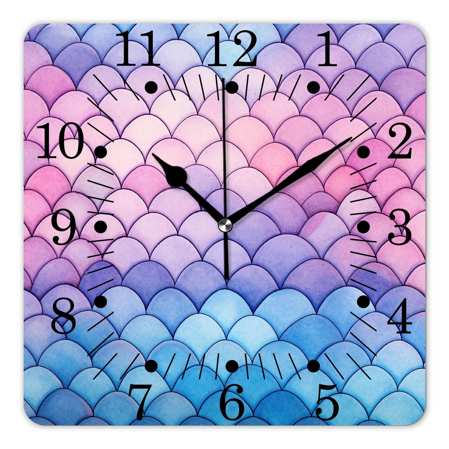 10 Inch Wall Clock Battery Operated Square Clock for Office, Kitchen ...