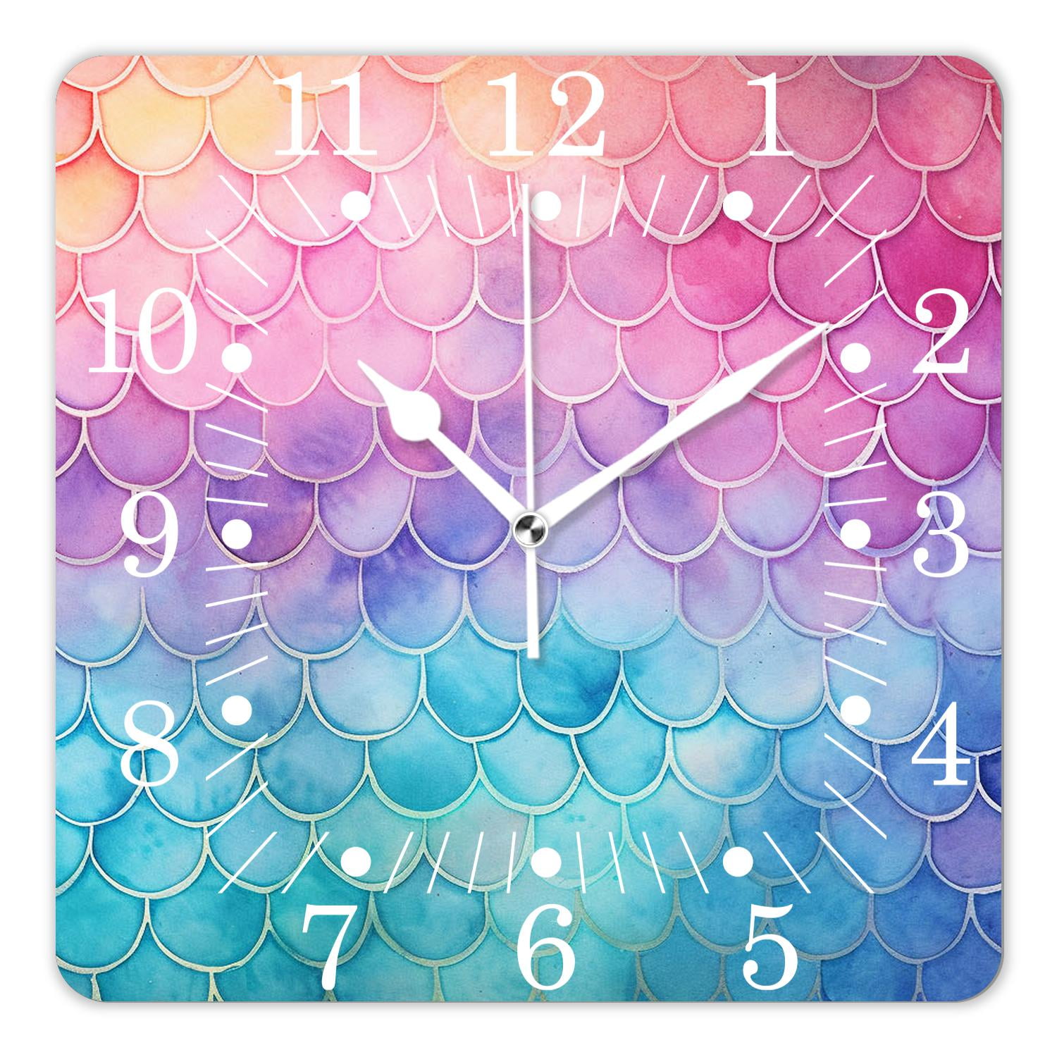 10 Inch Wall Clock Battery Operated Square Clock for Office, Kitchen ...