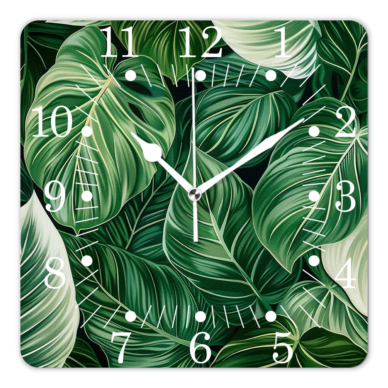 10 Inch Wall Clock Battery Operated Square Clock for Office, Kitchen ...