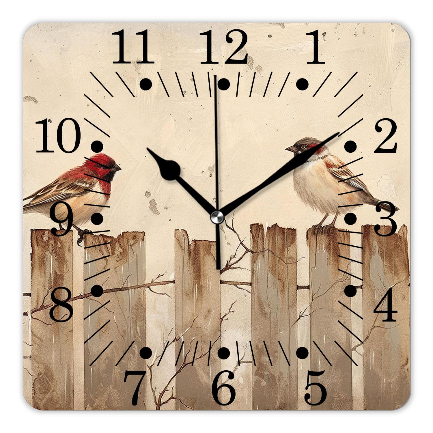 10 Inch Wall Clock Battery Operated Square Clock for Office, Kitchen ...