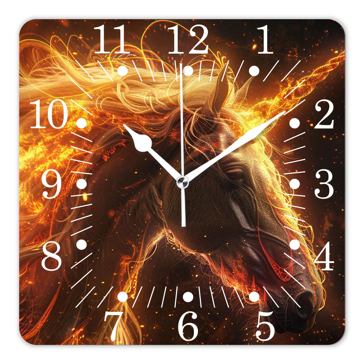 10 Inch Wall Clock Battery Operated Square Clock for Office, Kitchen ...