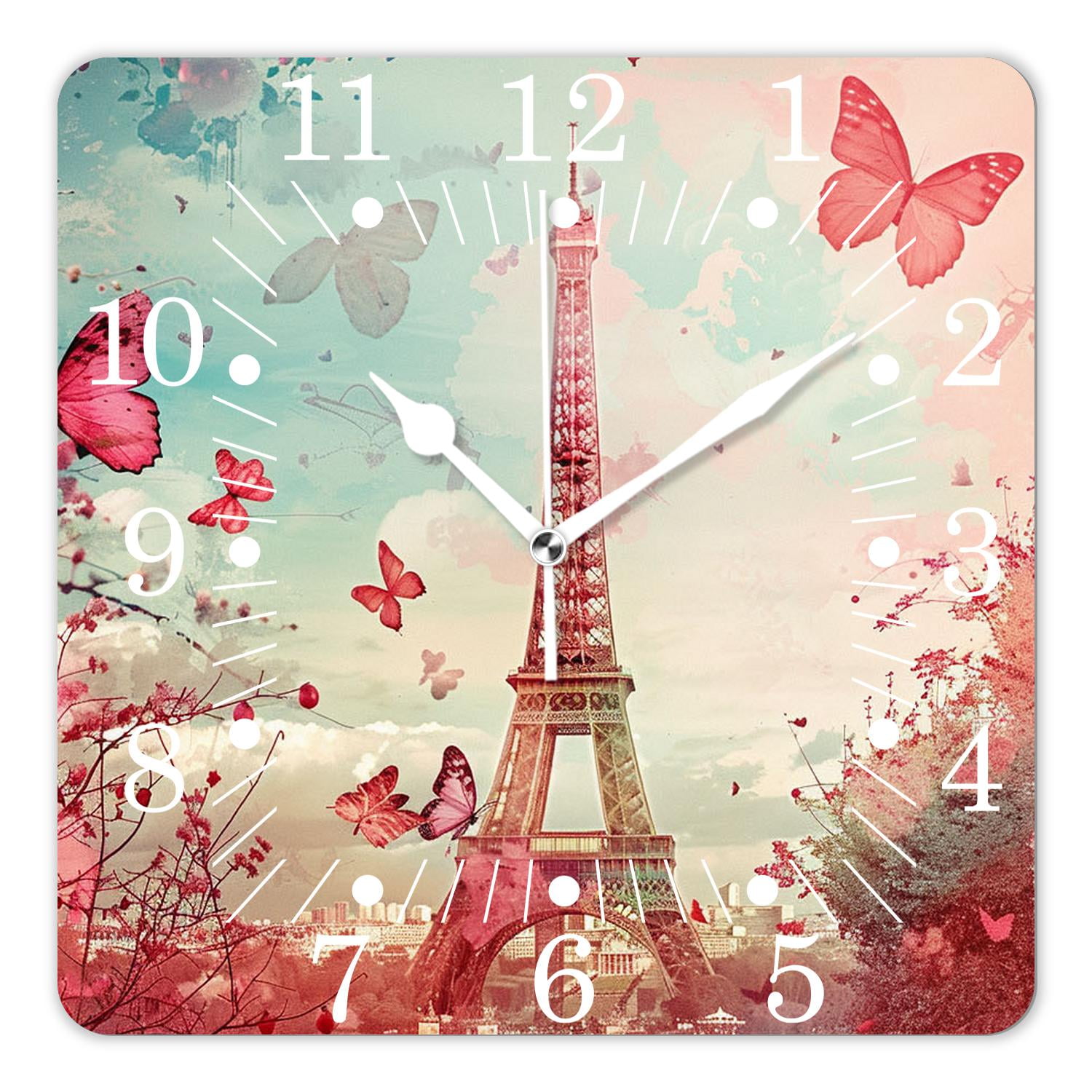 10 Inch Wall Clock Battery Operated Square Clock for Office, Kitchen ...