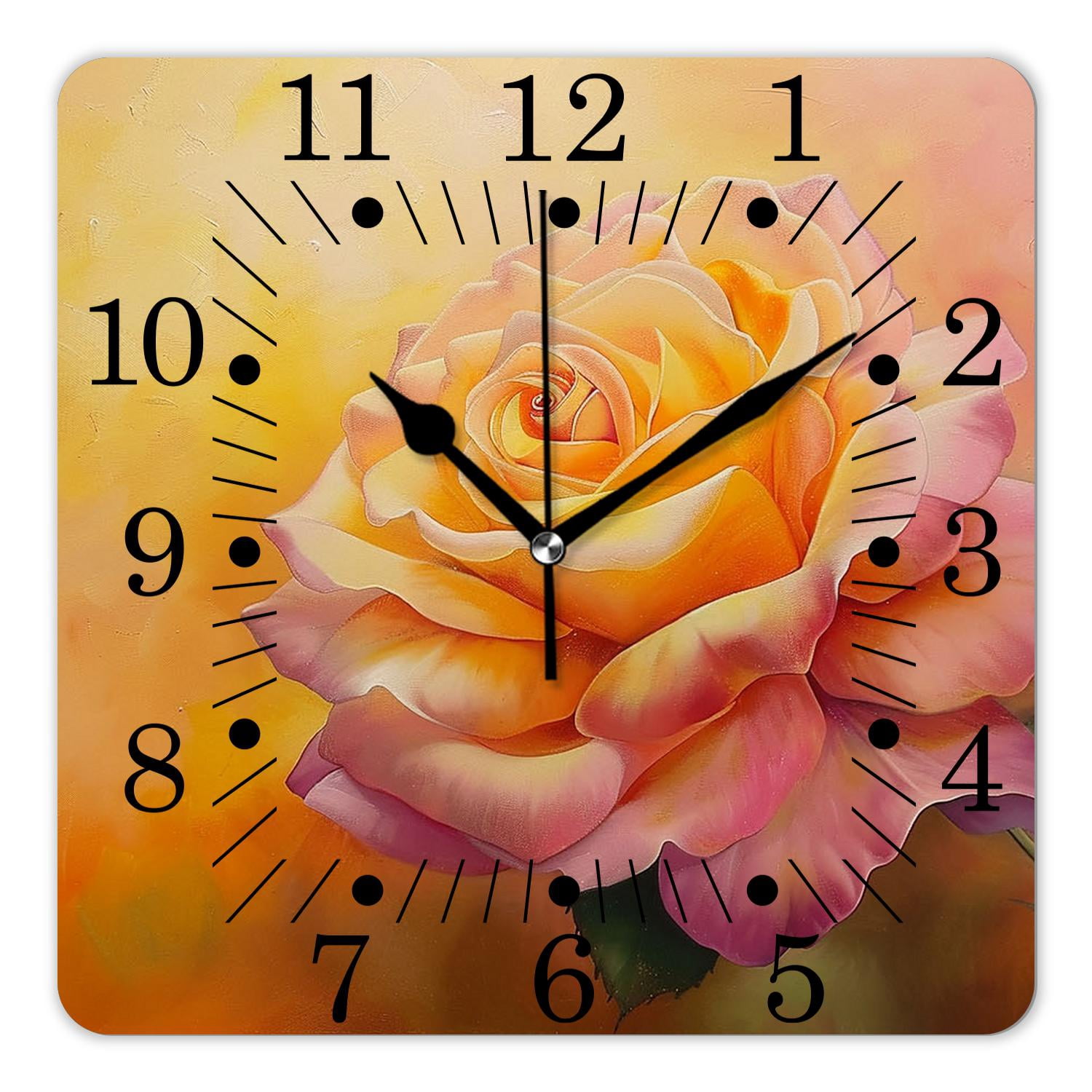 10 Inch Wall Clock Battery Operated Square Clock for Office, Kitchen ...