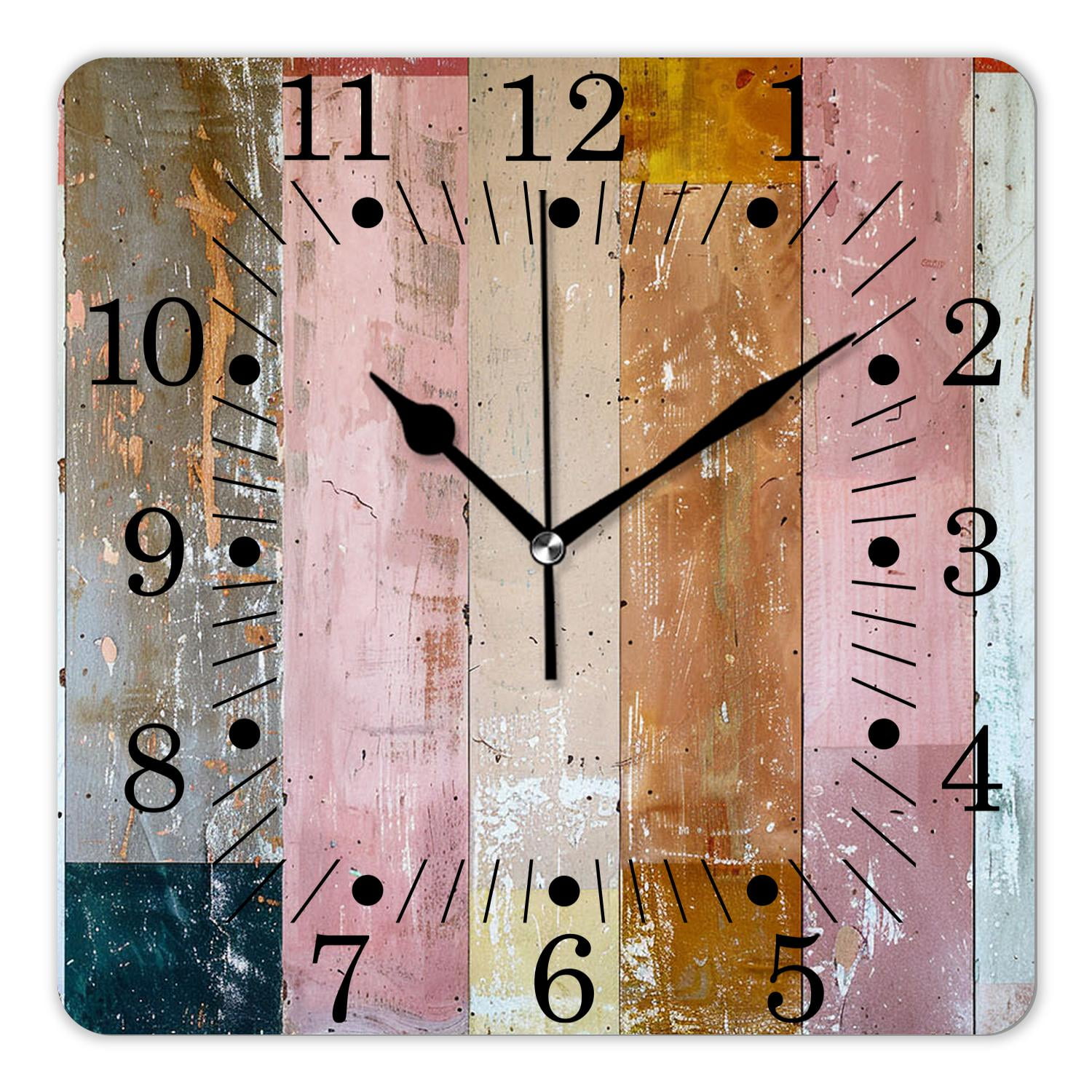 10 Inch Wall Clock Battery Operated Square Clock for Office, Kitchen ...