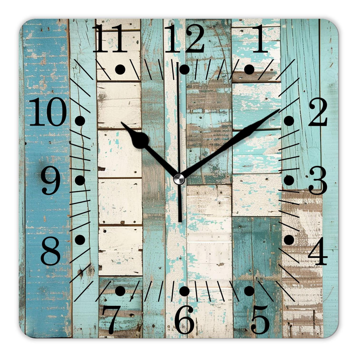 10 Inch Wall Clock Battery Operated Square Clock for Office, Kitchen ...