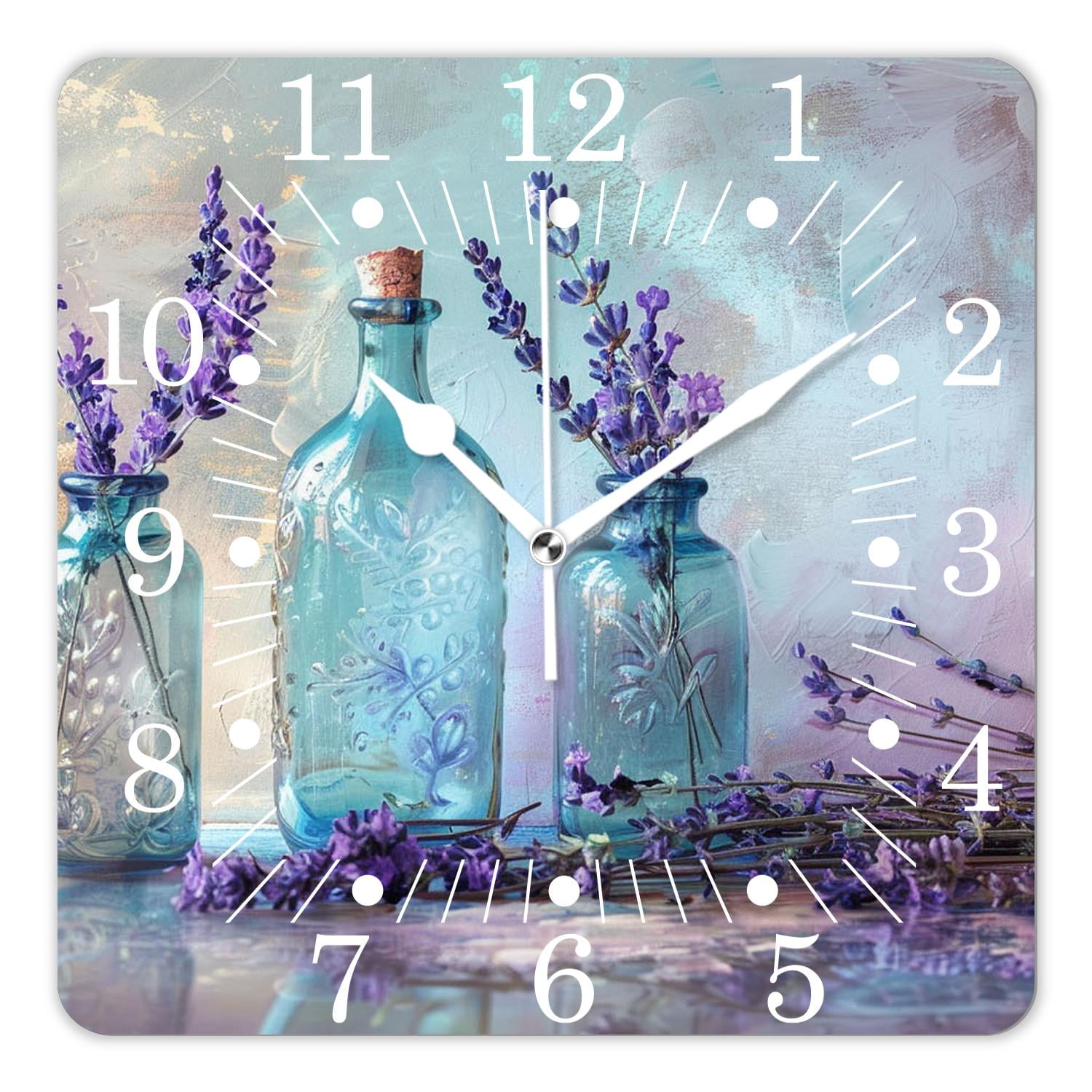 10 Inch Wall Clock Battery Operated Square Clock for Office, Kitchen ...