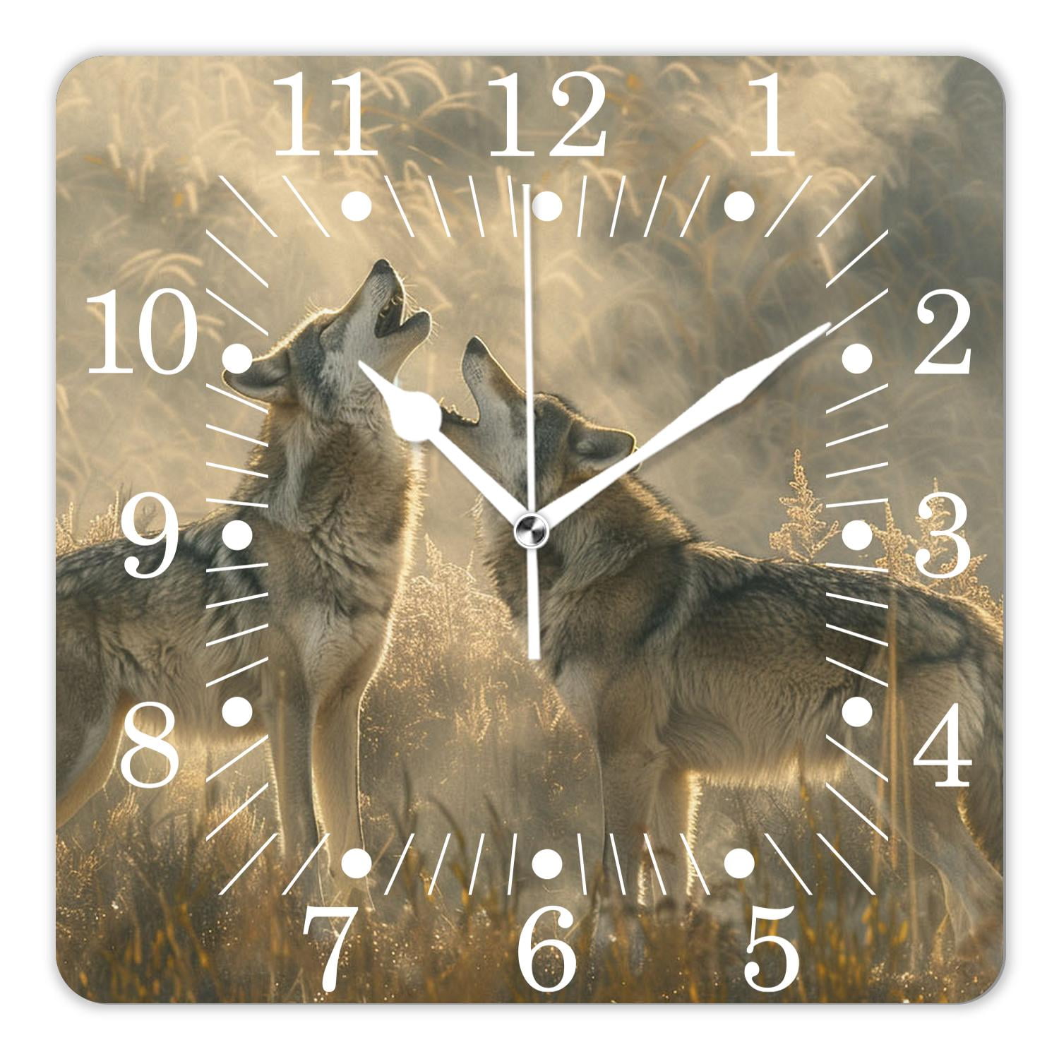 10 Inch Wall Clock Battery Operated Square Clock for Office, Kitchen ...