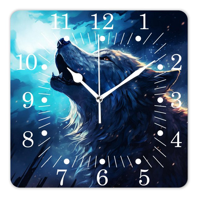 10 Inch Wall Clock Battery Operated Square Clock for Office, Kitchen ...