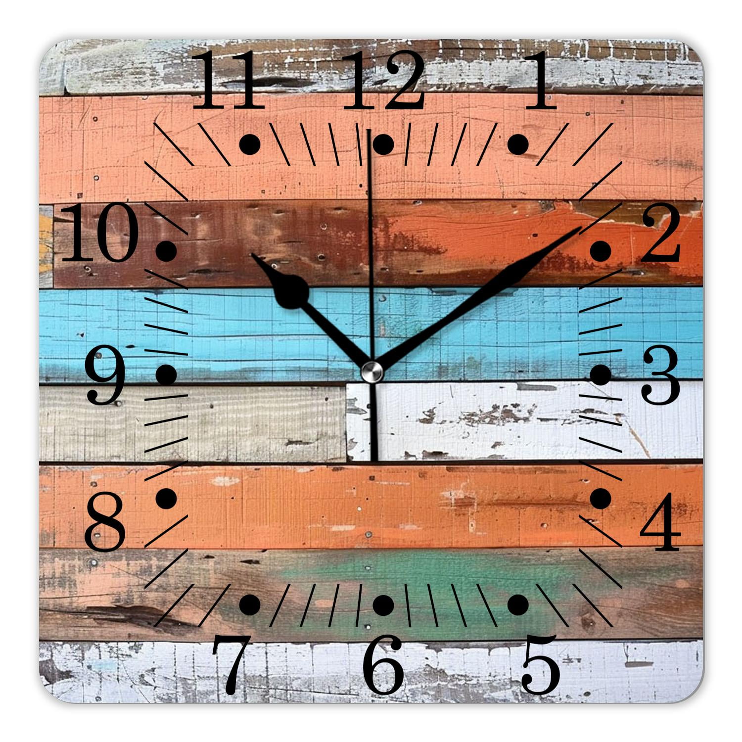 10 Inch Wall Clock Battery Operated Square Clock for Office, Kitchen ...