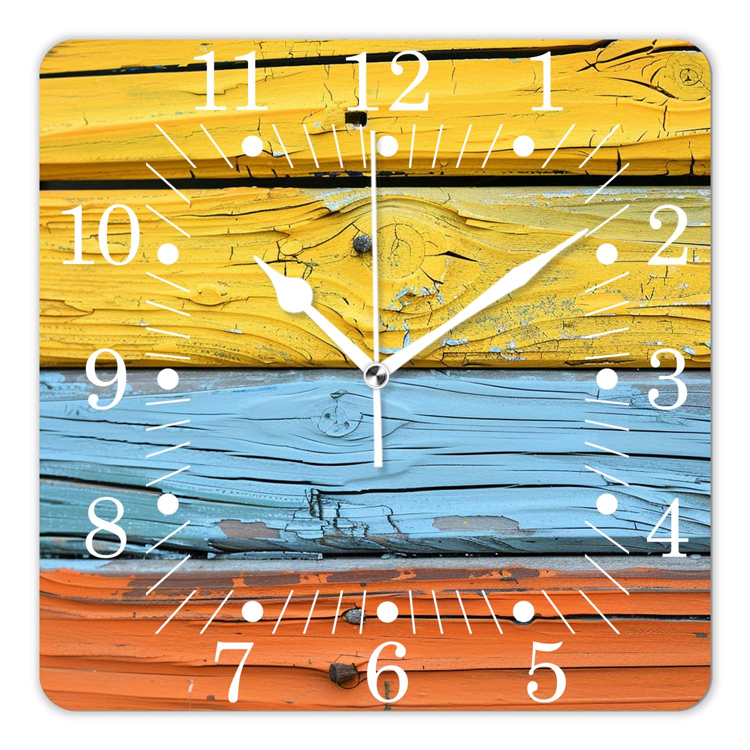 10 Inch Wall Clock Battery Operated Square Clock for Office, Kitchen ...