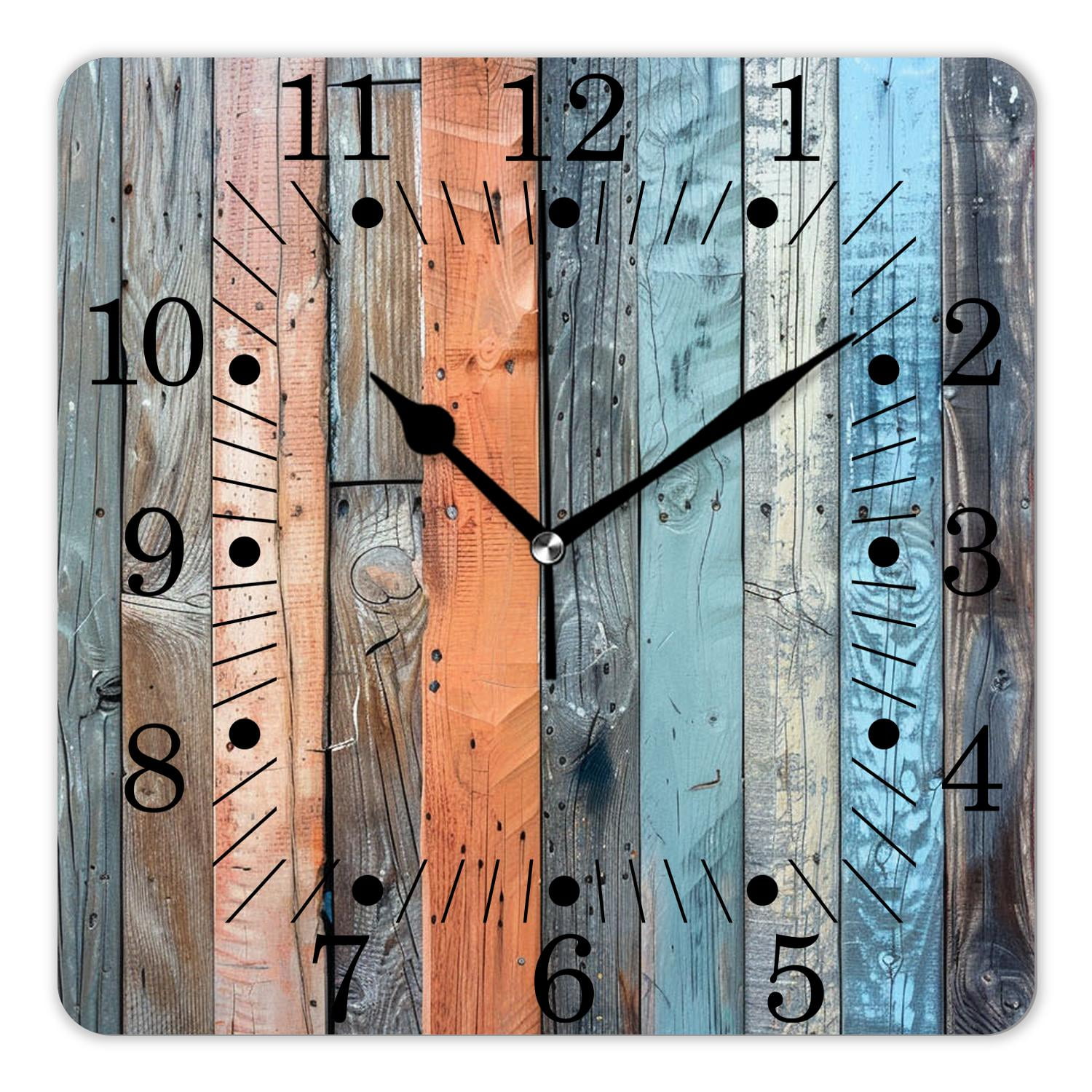 10 Inch Wall Clock Battery Operated Square Clock for Office, Kitchen ...