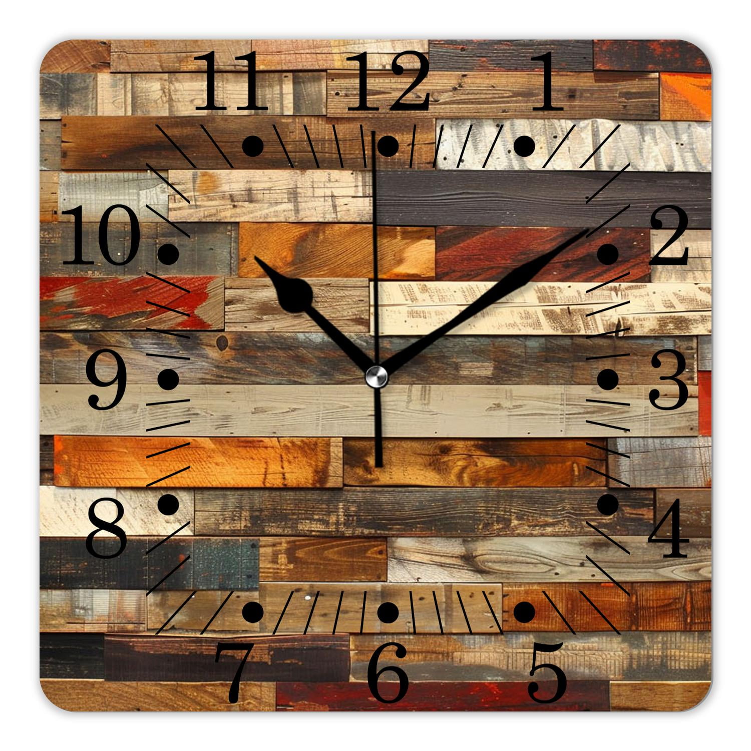 10 Inch Wall Clock Battery Operated Square Clock for Office, Kitchen ...