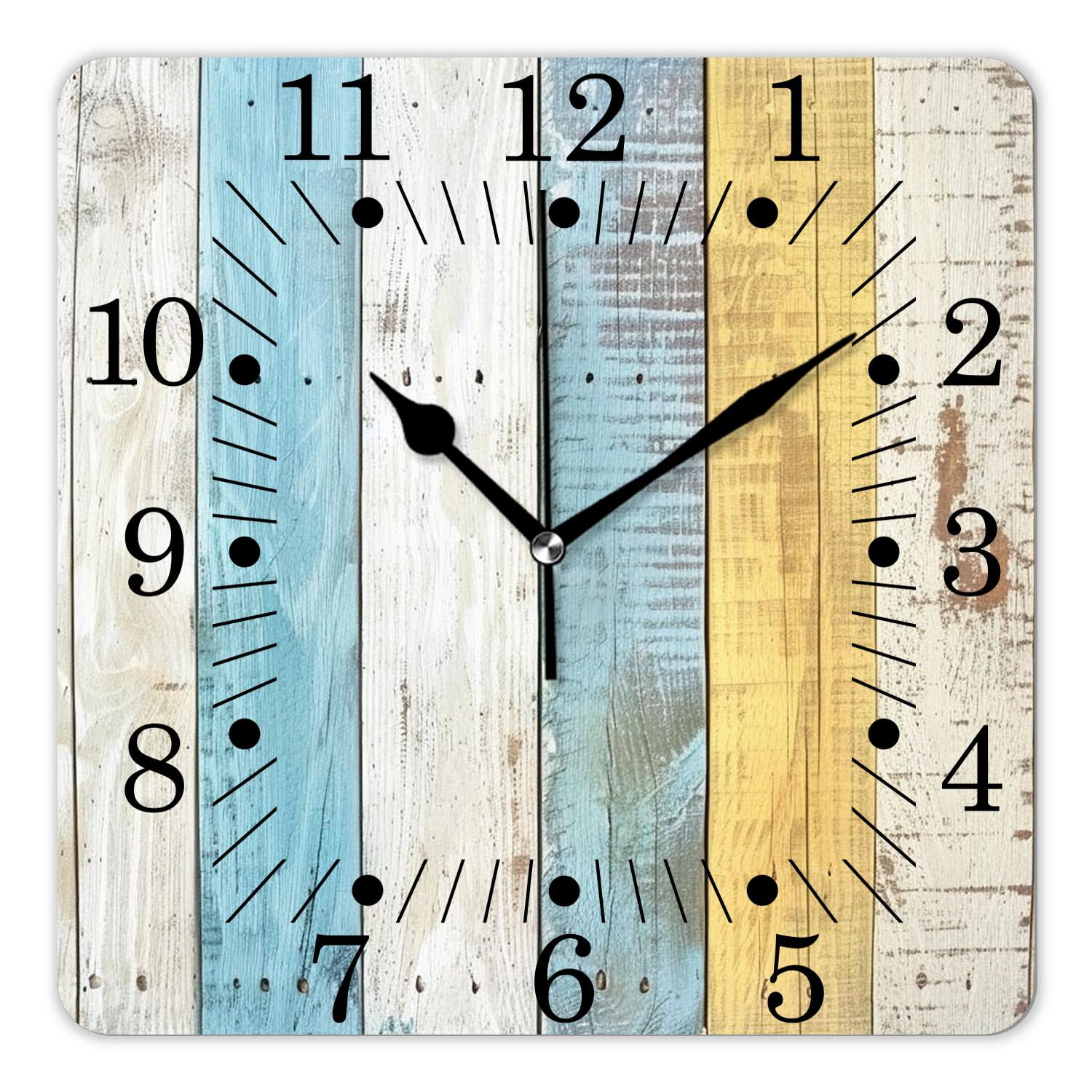 10 Inch Wall Clock Battery Operated Square Clock for Office, Kitchen ...