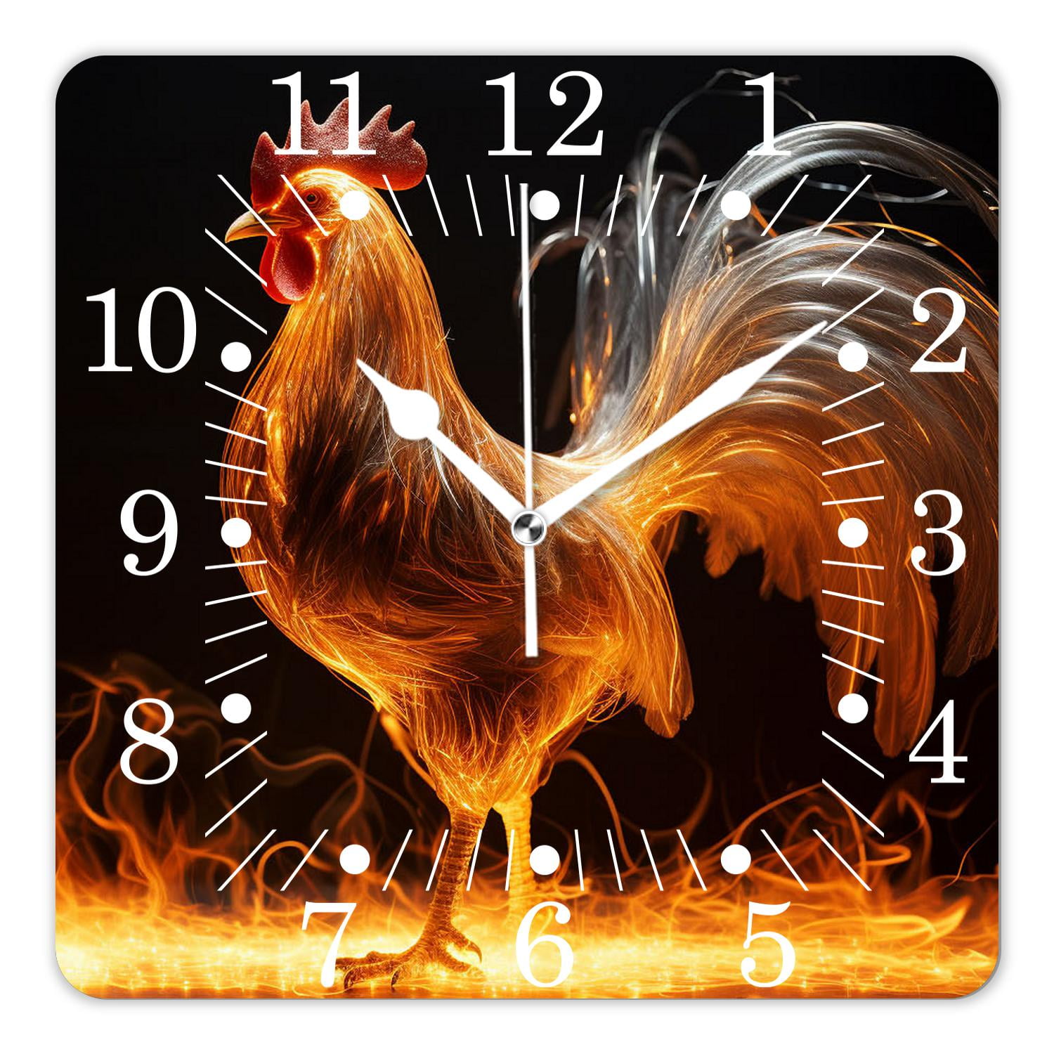 10 Inch Wall Clock Battery Operated Square Clock for Office, Kitchen ...