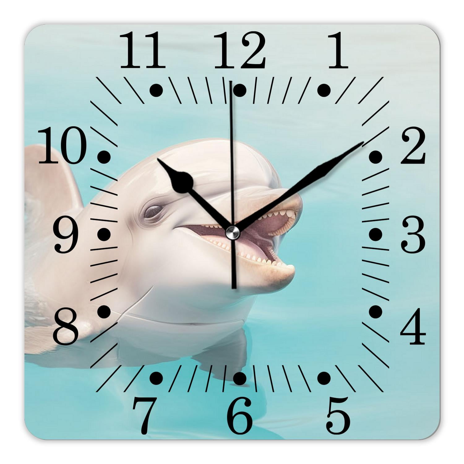 10 Inch Wall Clock Battery Operated Square Clock for Office, Kitchen ...