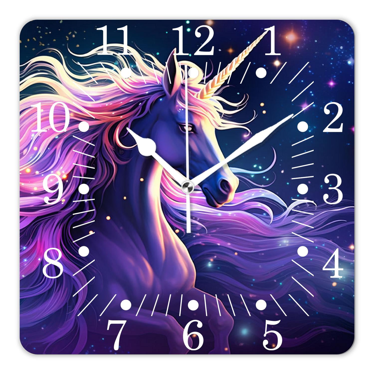 10 Inch Wall Clock Battery Operated Square Clock for Office, Kitchen ...