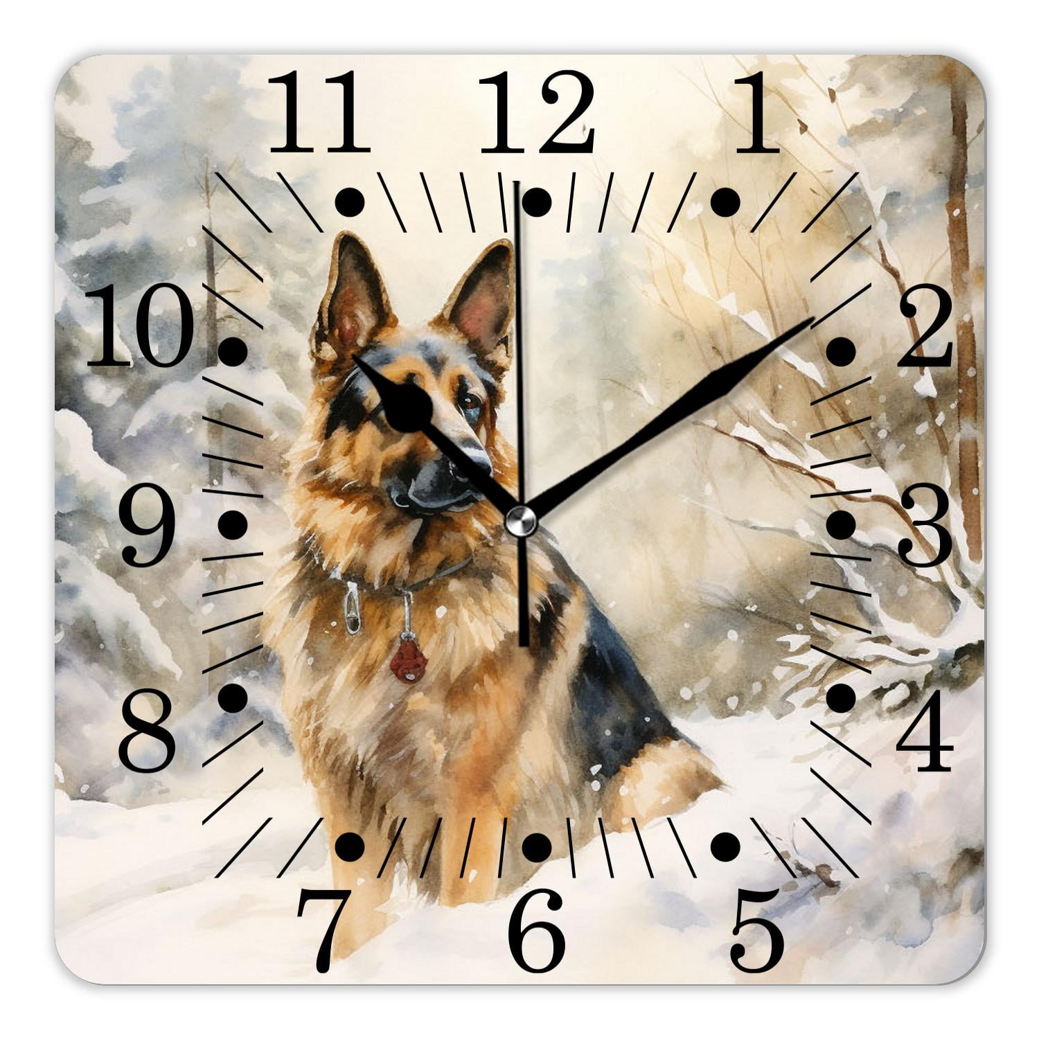10 Inch Wall Clock Battery Operated Square Clock for Office, Kitchen ...