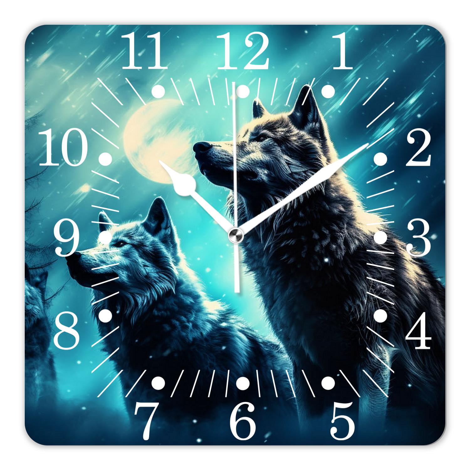 10 Inch Wall Clock Battery Operated Square Clock for Office, Kitchen ...