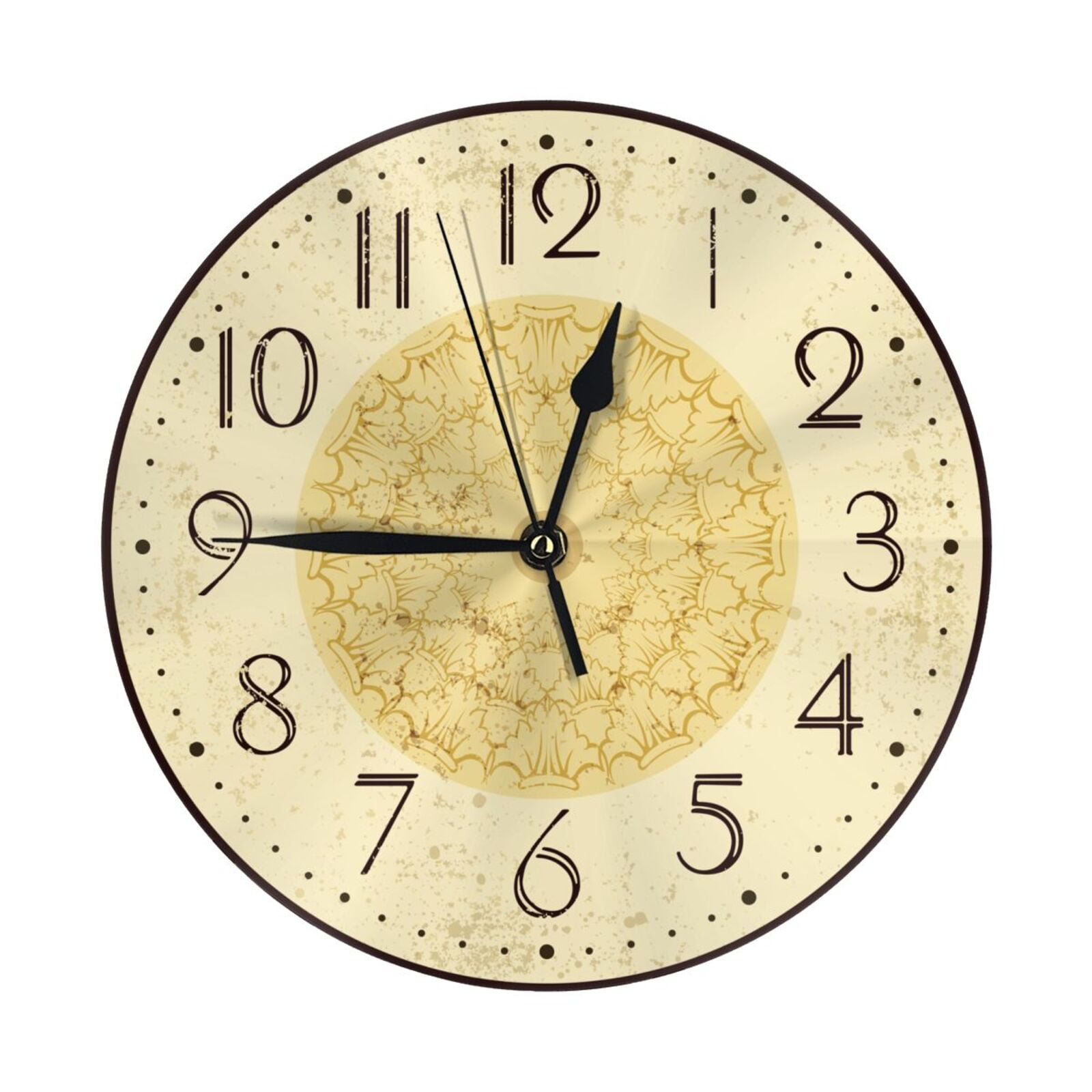 10 Inch Wall Clock Silent Non Ticking Battery Operated Creative Quiet ...